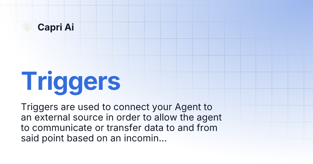 Triggers | Capri Ai